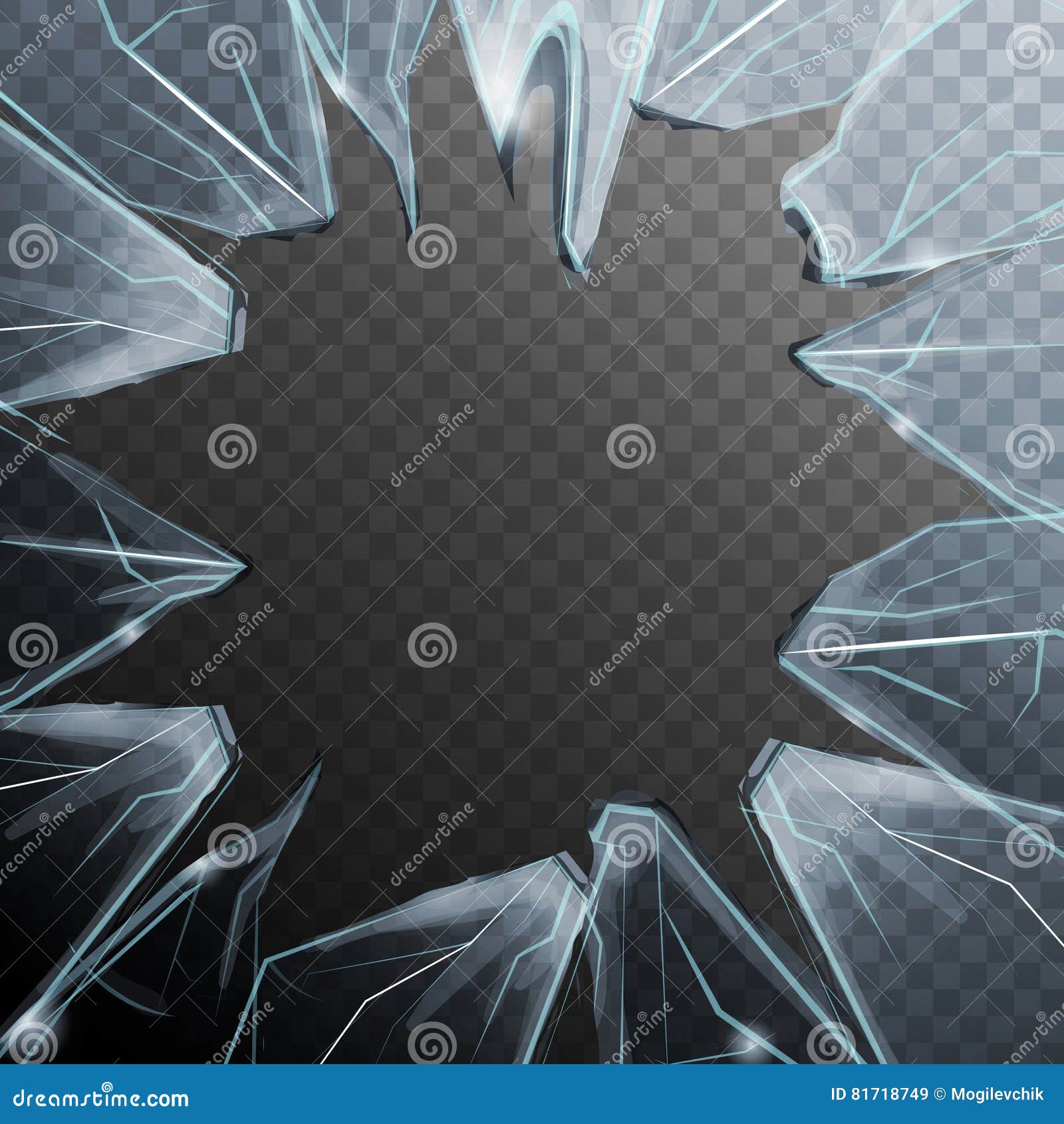 Broken Glass Frame stock vector. Illustration of bullet - 81718749