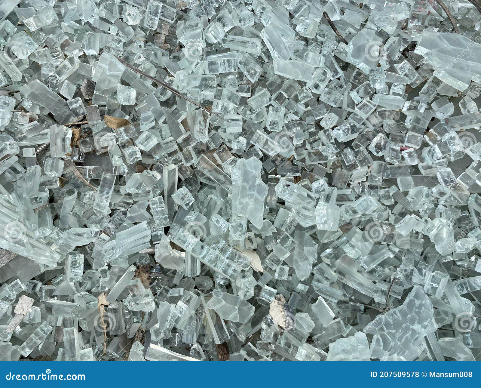 Broken glass on the ground stock photo. Image of rock - 207509578