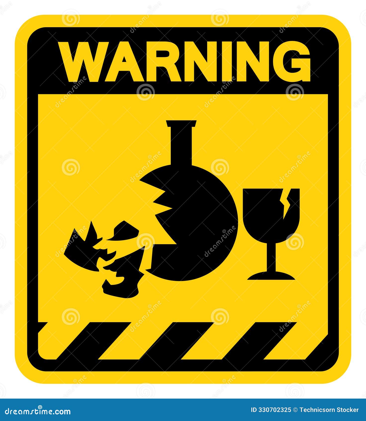Broken Glass Hazard Warning Sign, Vector Illustration, Isolate on White ...