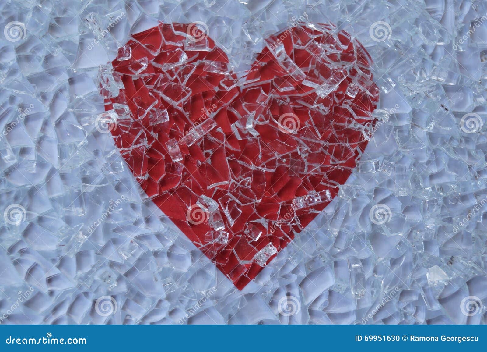 Broken glass and heart stock photo. Image of destruction - 69951630
