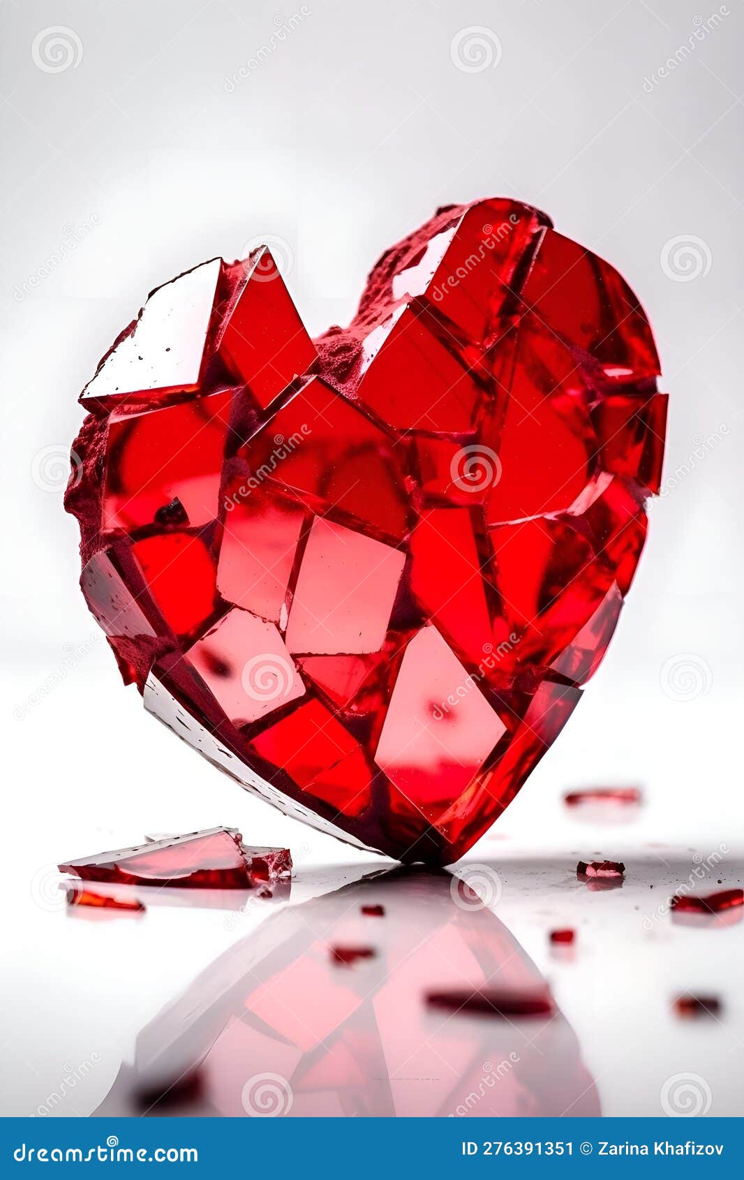 Broken glass heart stock illustration. Illustration of pieces - 276391351
