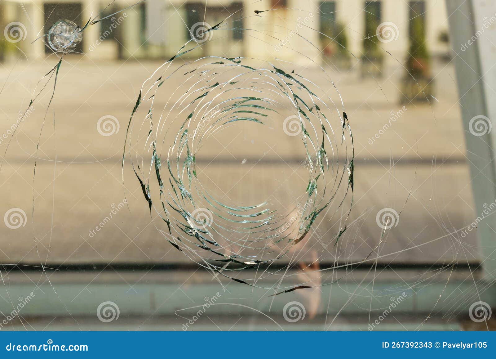 Broken Glass with a Hole and Cracks Stock Image - Image of structure ...
