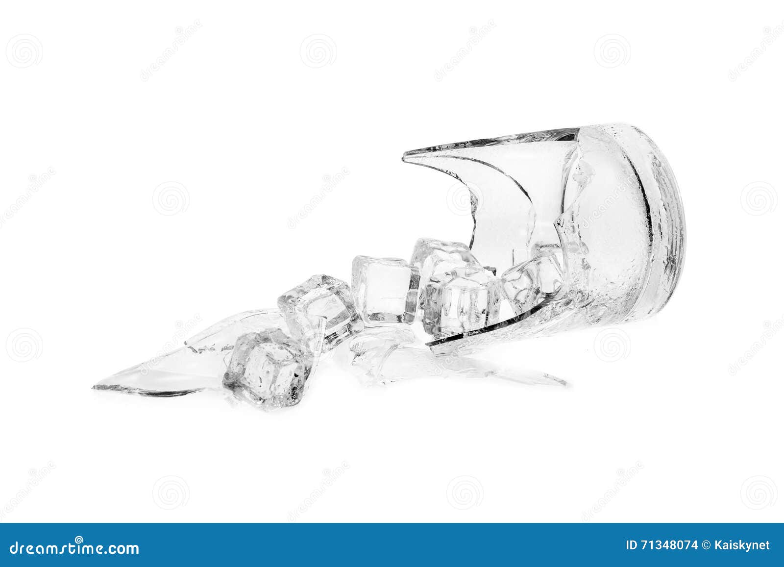 Broken Glass and Ice Isolated on White Stock Photo - Image of abstract ...