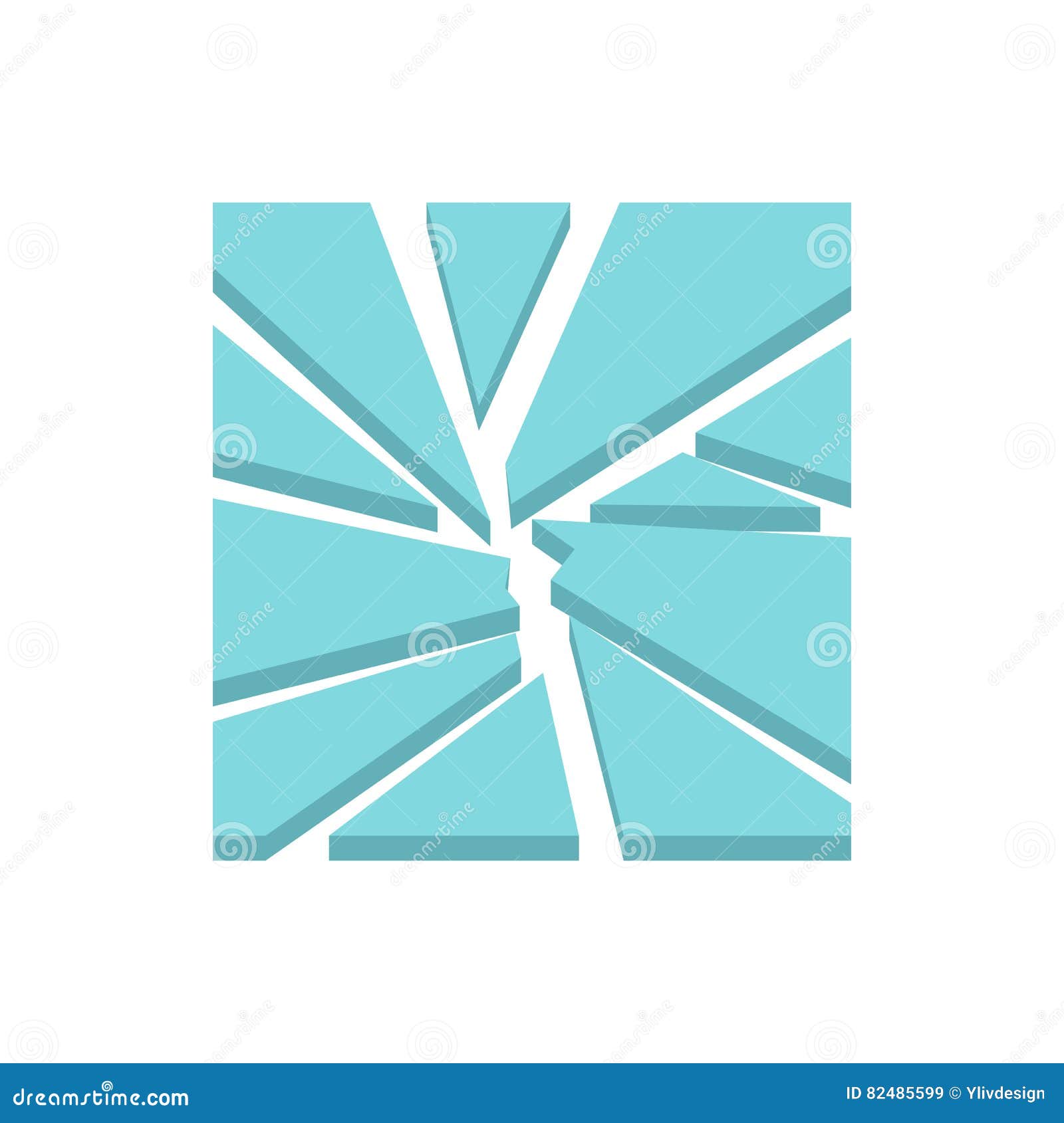 Broken Glass Icon, Flat Style Stock Vector - Illustration of flat ...