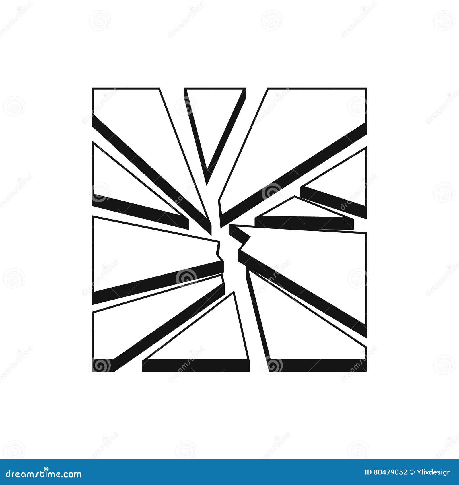 Broken Glass Icon, Simple Style Stock Vector - Illustration of ...