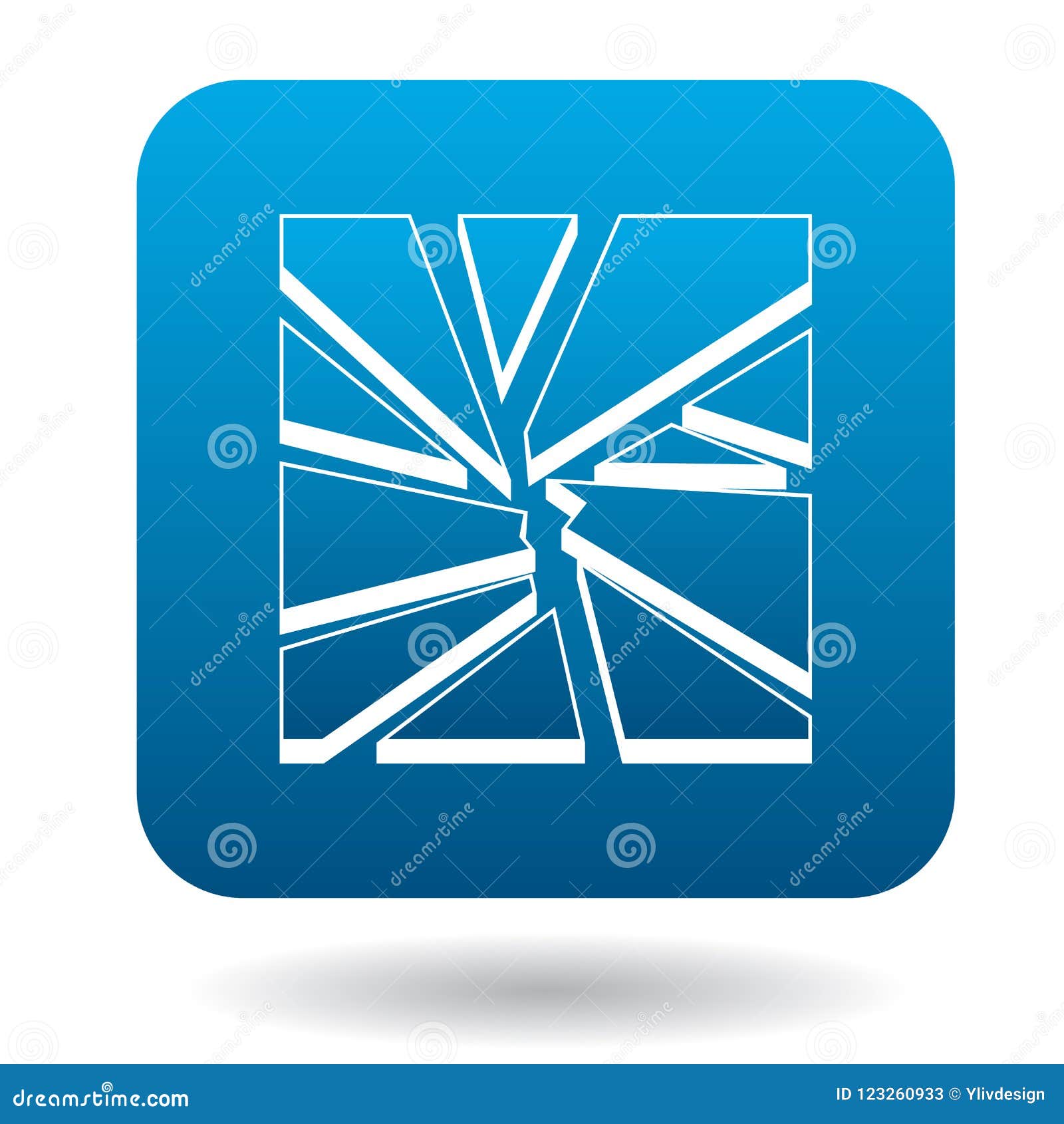 Broken Glass Icon in Simple Style Stock Illustration - Illustration of ...