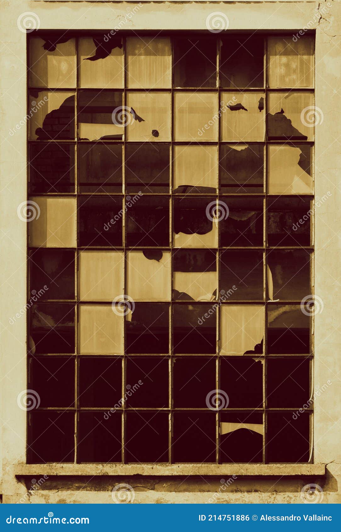 Broken Glass Industrial Window Decay Abandoned Structure Stock Photo ...