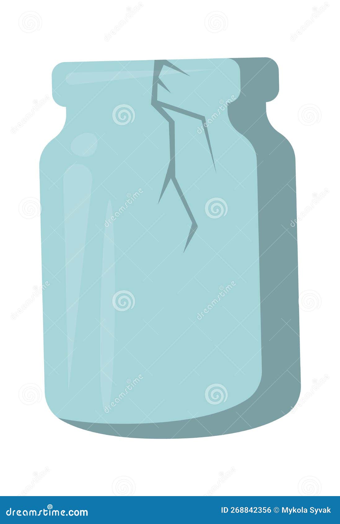 Broken Glass Jar Flat Icon Trash Sorting and Utilization Stock Vector ...