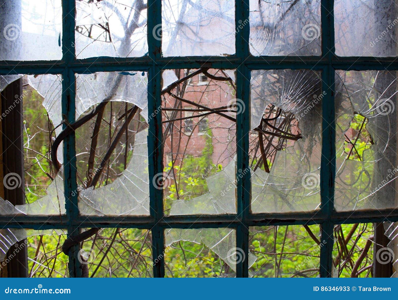 Through broken glass stock image. Image of window, explore - 86346933