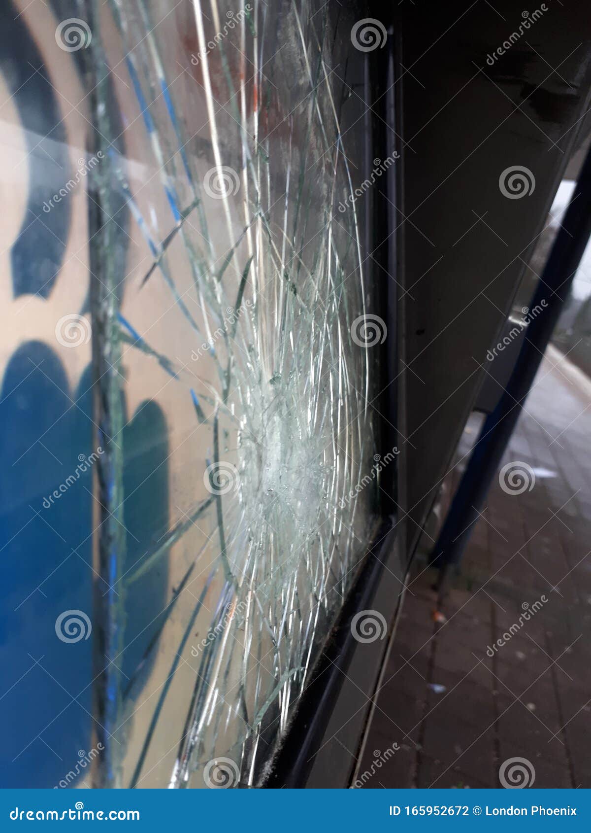 Broken Glass of a Machine at a Station Stock Photo - Image of ...