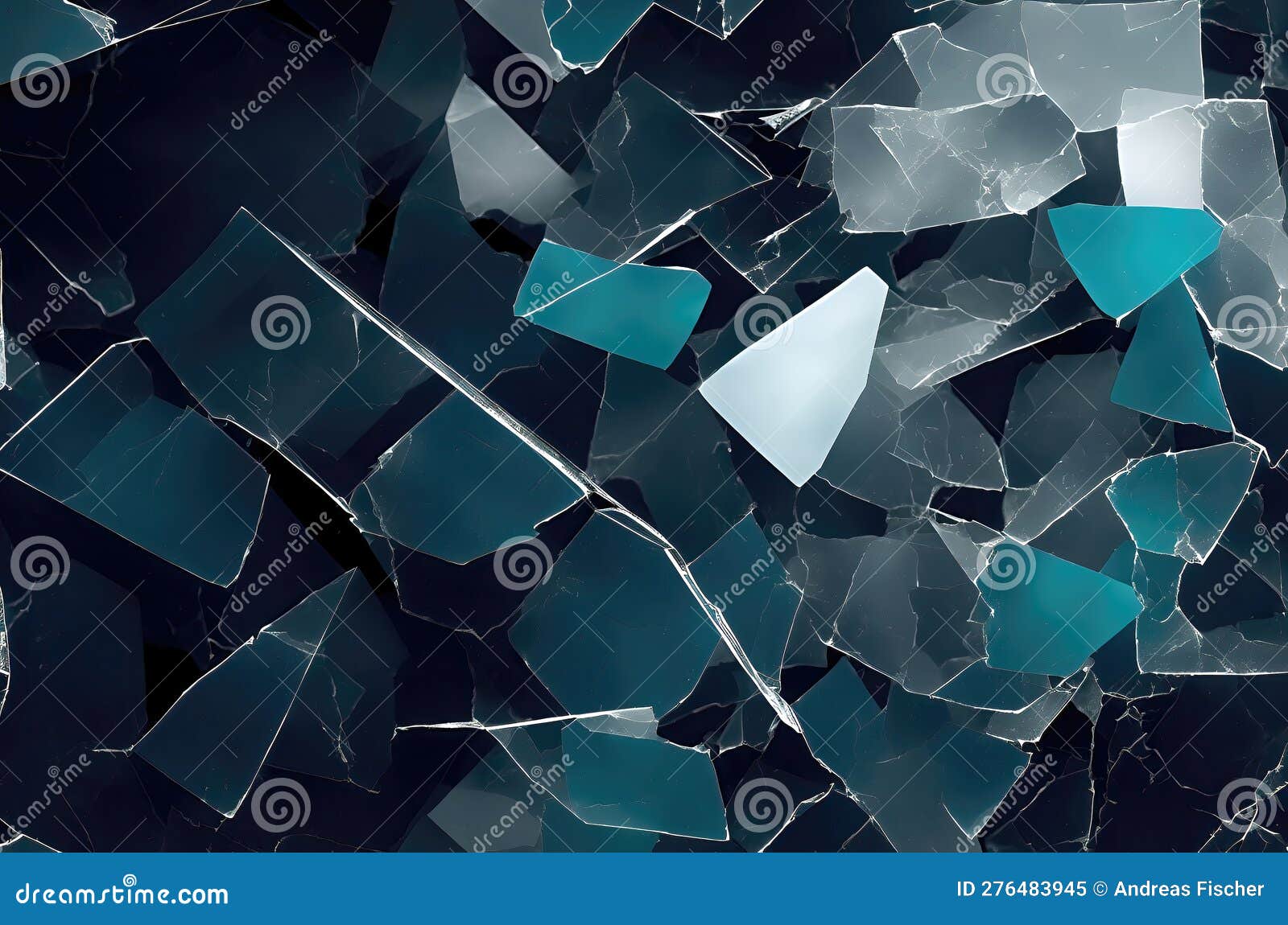 Broken Glass Mirror or Glass into Small Pieces. Selective, Soft Focus ...