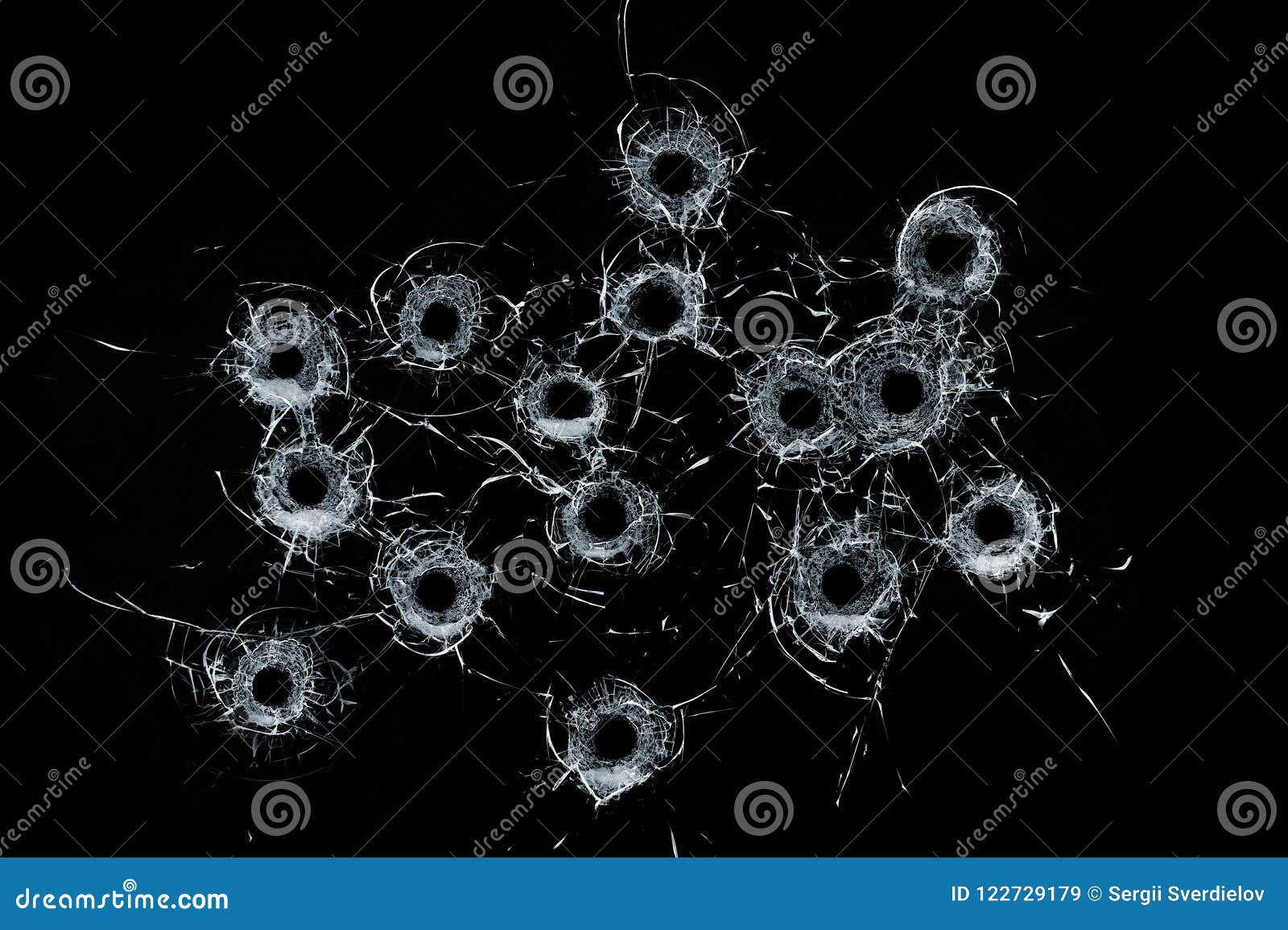 Broken Glass Multiple Bullet Holes In Glass Isolated On Black Stock Image Image Of Accident