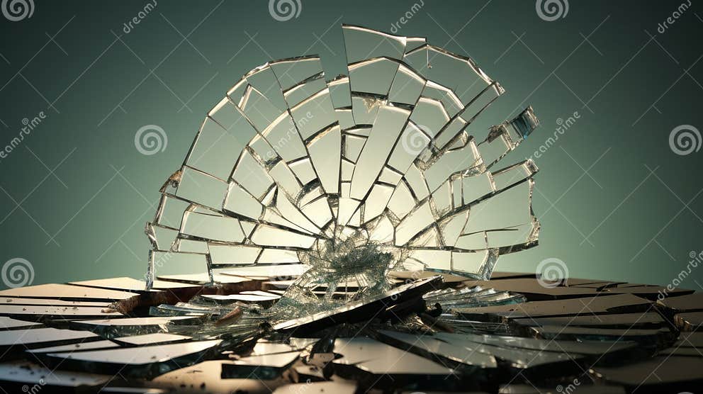 A Broken Glass Object Sitting on Top of a Table Stock Image - Image of ...