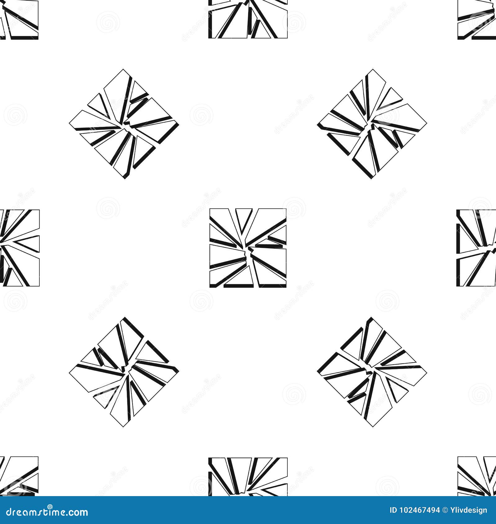Broken Glass Pattern Seamless Black Stock Vector - Illustration of ...