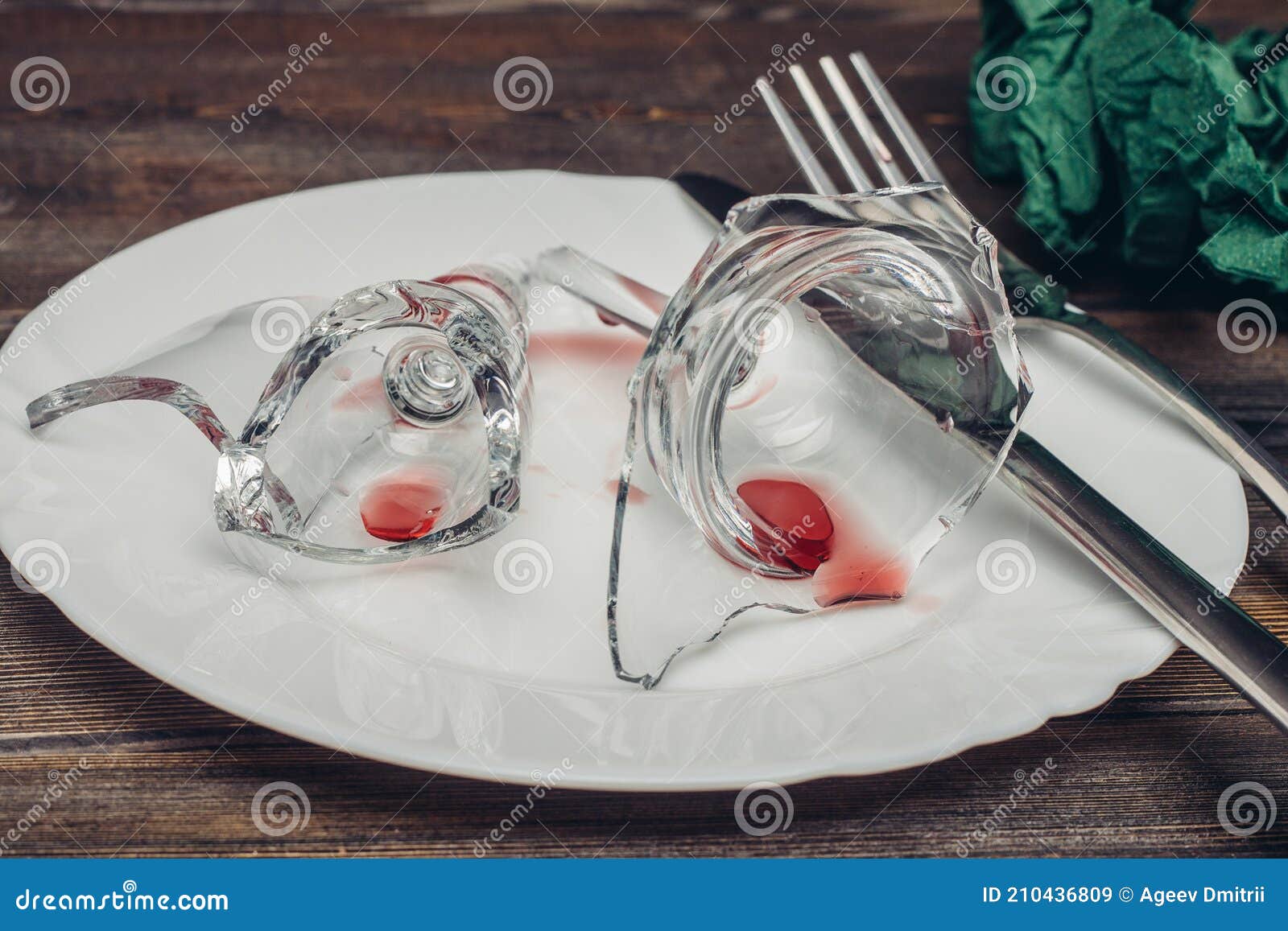 Broken Glass on Plates Kitchenware Table Setting Tableware Stock Image ...