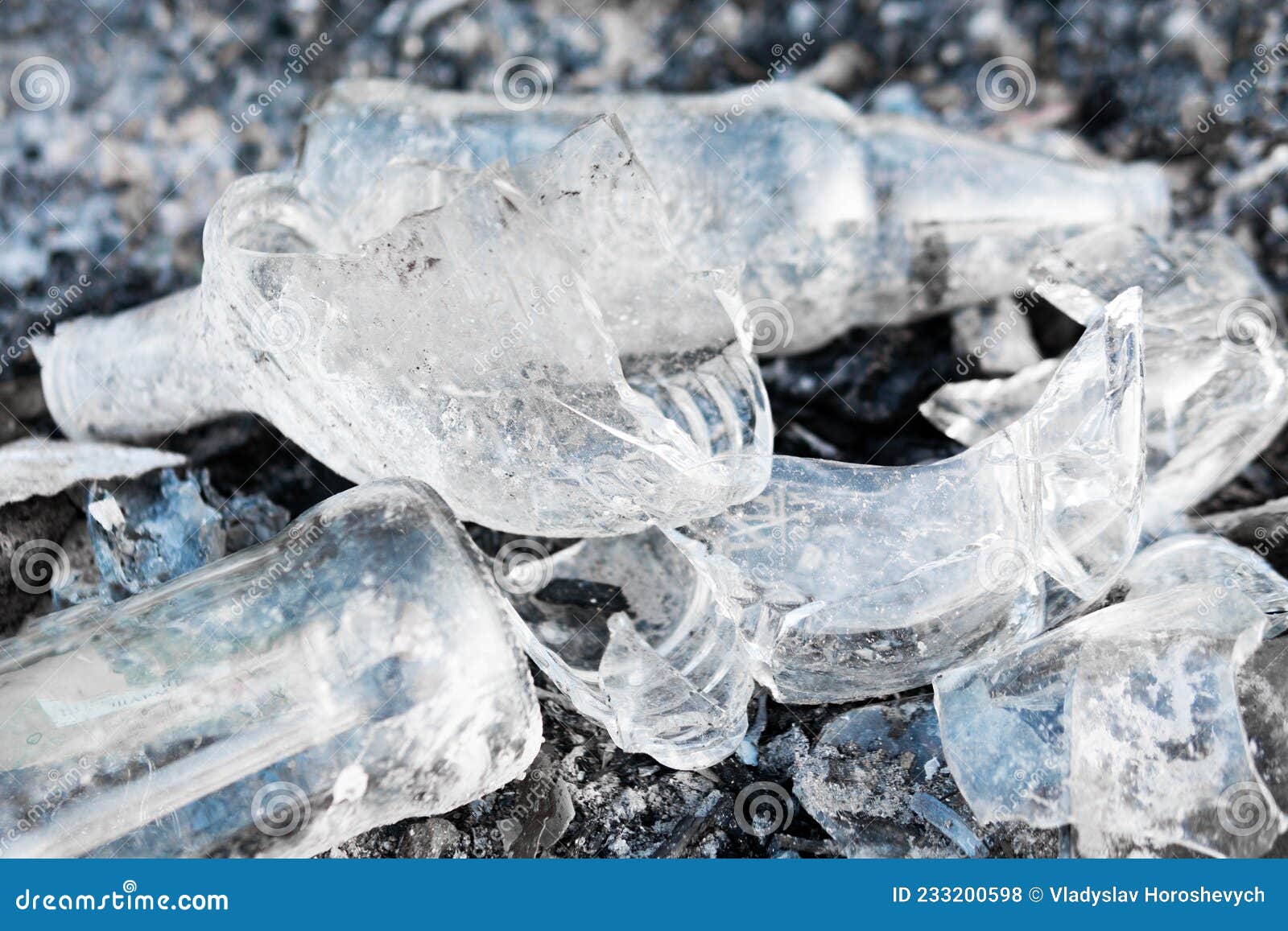 Broken Glass, Preparation for Processing Solid Waste Stock Photo ...