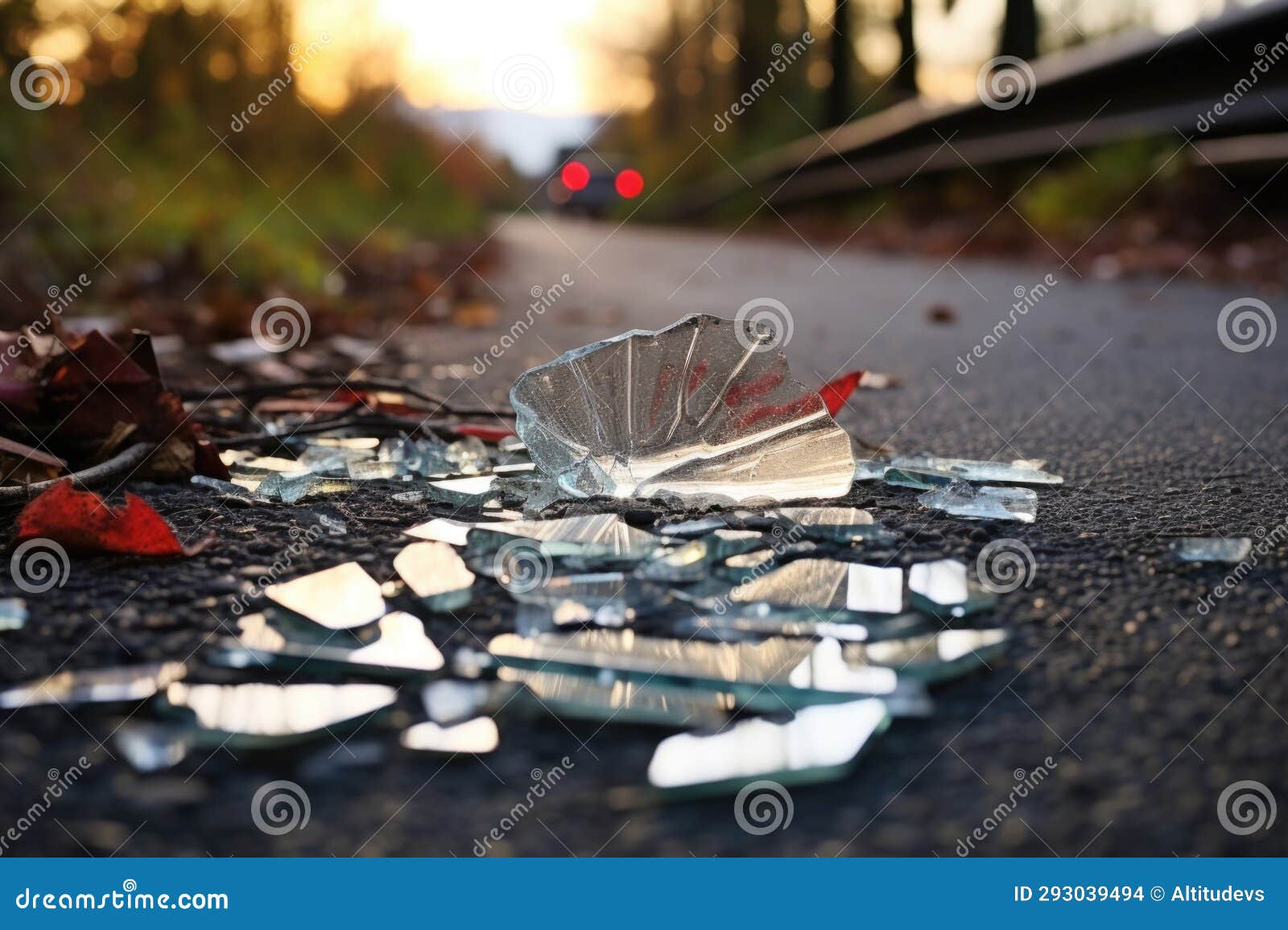 Broken Glass on a Public Walking Path Stock Photo - Image of walking ...