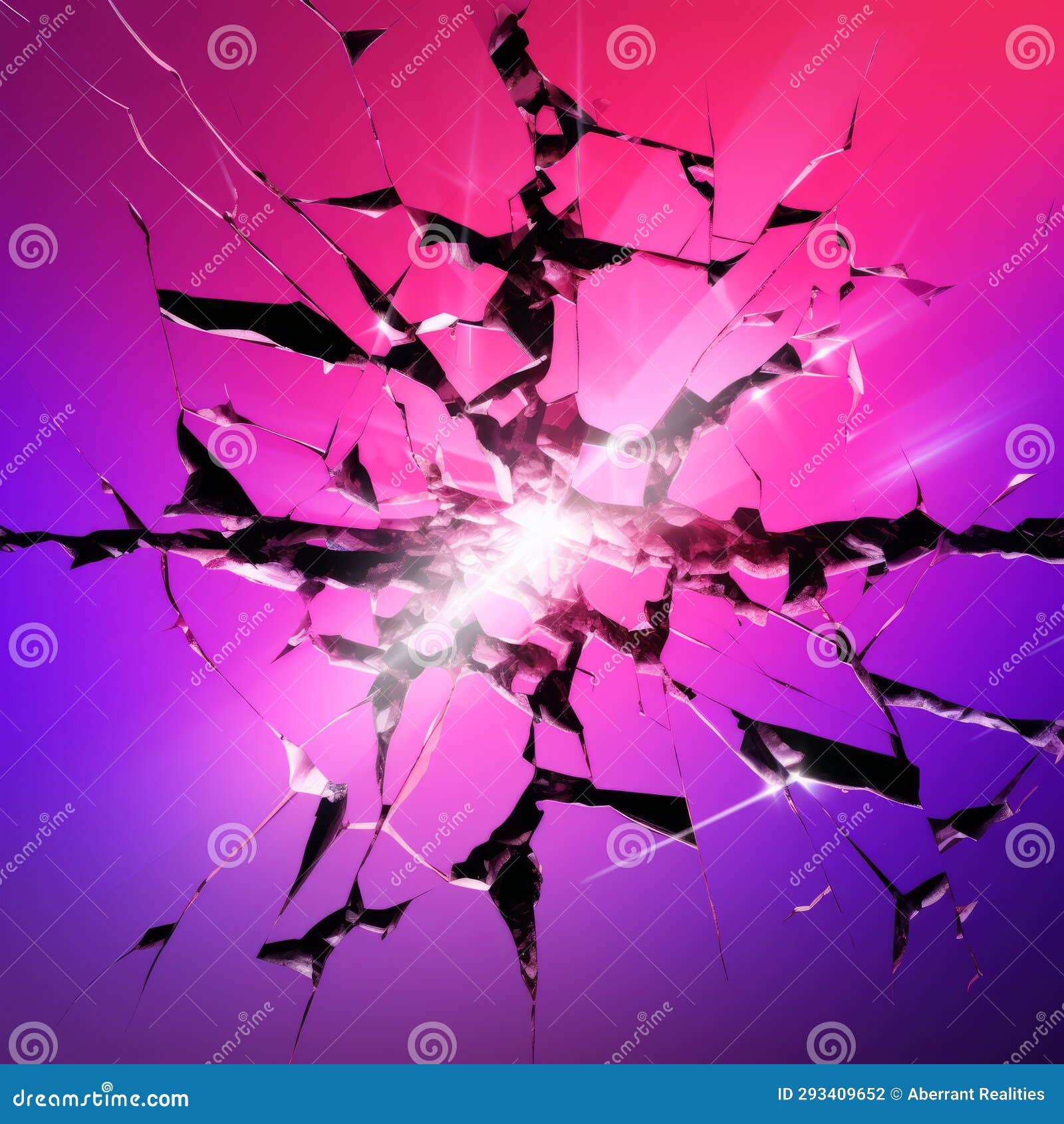 A Broken Glass on a Purple and Pink Background Stock Illustration ...