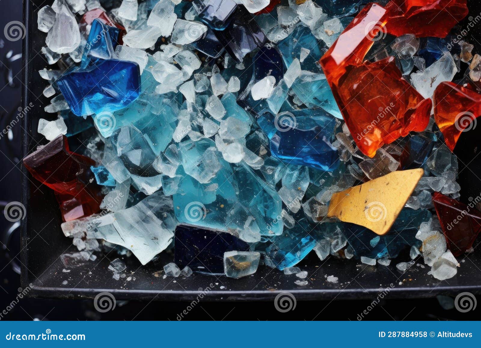 Broken Glass in a Recycling Container Stock Illustration - Illustration ...