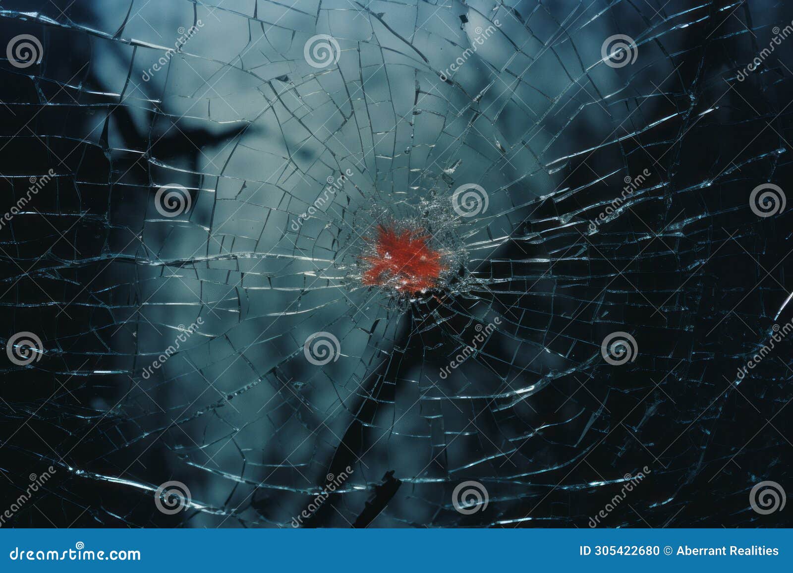 A Broken Glass with a Red Spot on it Stock Illustration - Illustration ...