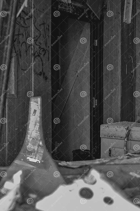 Broken Glass in the Room from Shells that Hit the Building Editorial ...