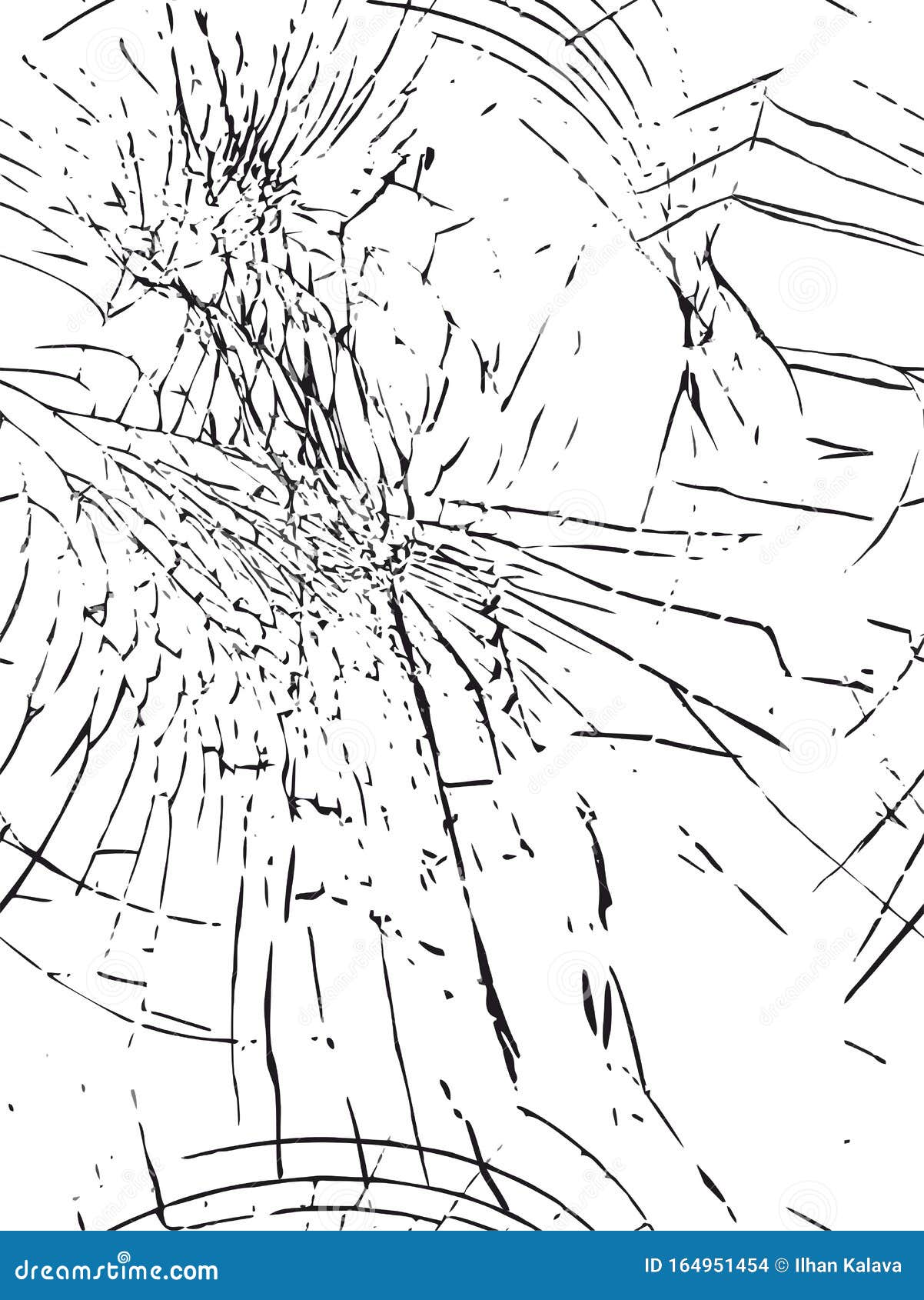 Broken Glass Seamless Vector Pattern,grunge Effect Isolated on White ...