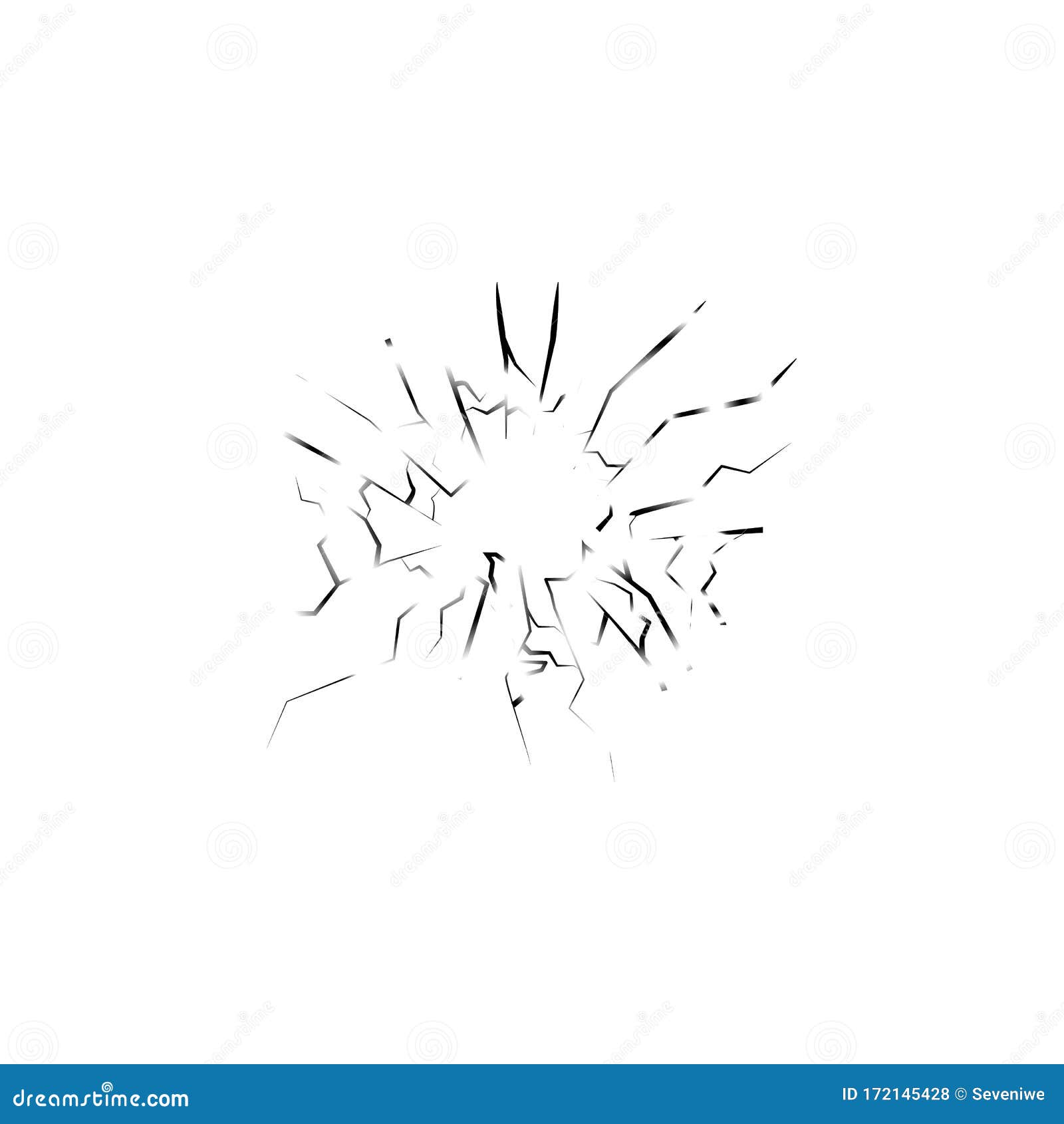 Broken Glass Shape Isolated on White Background. Stock Vector ...