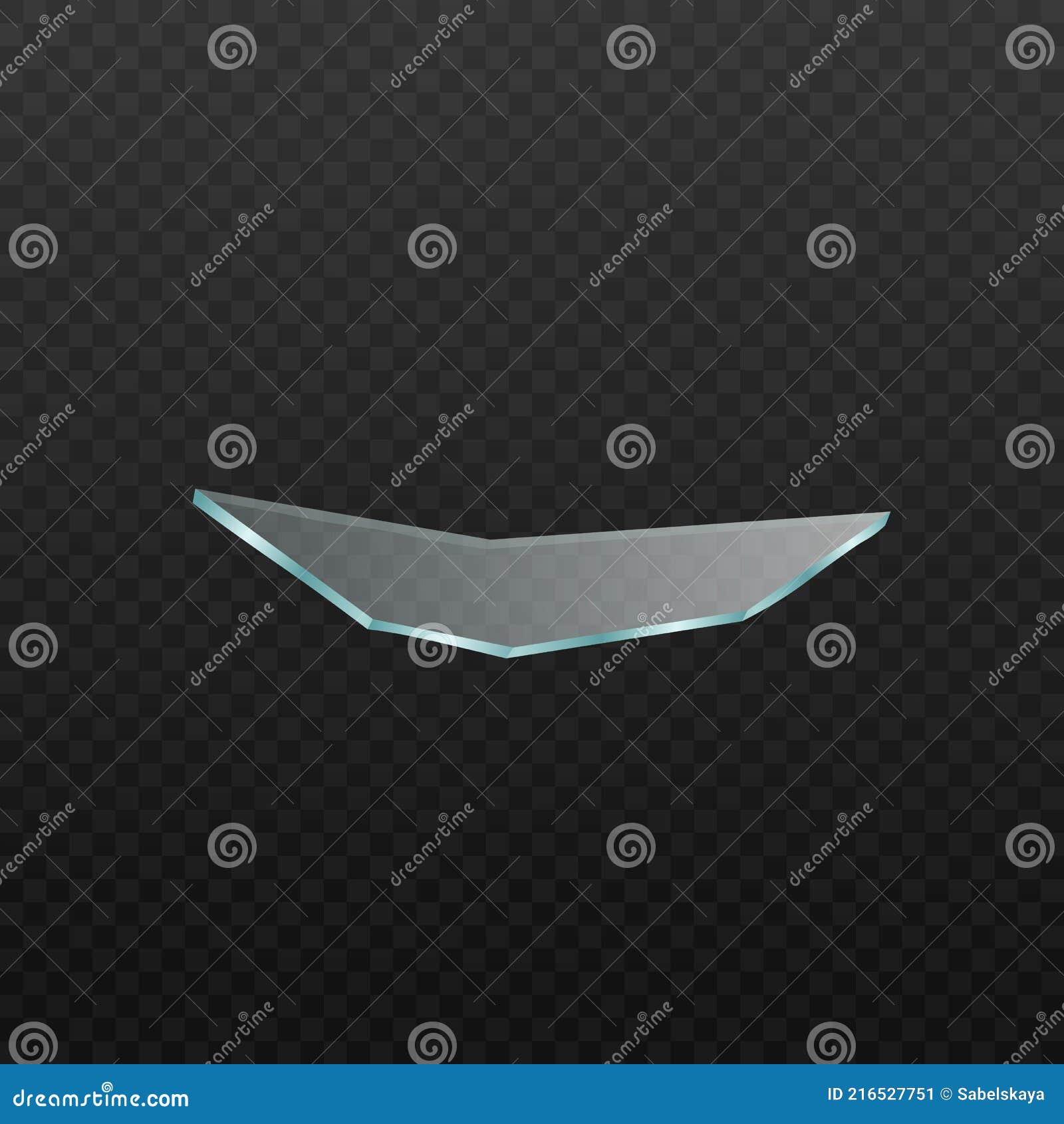 Broken Glass Shard Isolated On Dark Background A Vector Realistic 3d Illustration Stock Vector