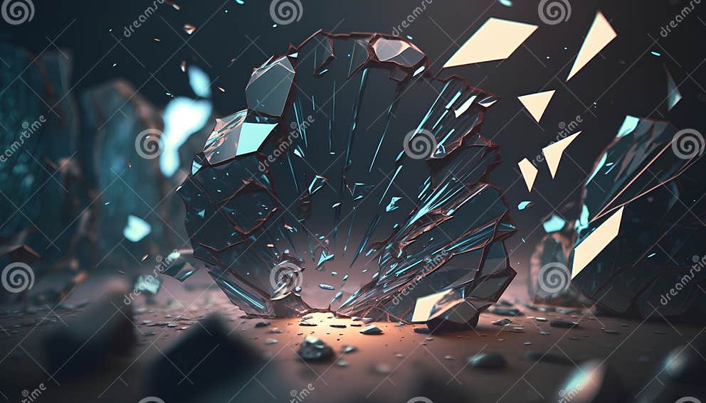 Broken Glass Shards. 3d Rendering 3d Illustration. Broken Glass Shards ...