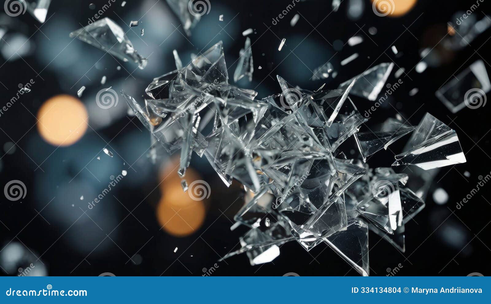 Broken Glass Shards Falling through the Air Stock Photo - Image of ...