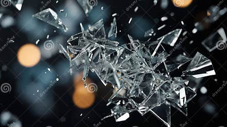 Broken Glass Shards Falling through the Air Stock Photo - Image of ...