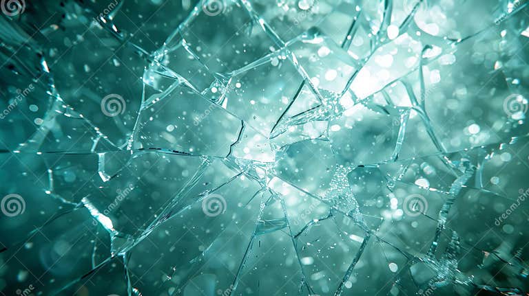 Broken Glass Shards Illuminated by Soft Light Creating an Abstract ...