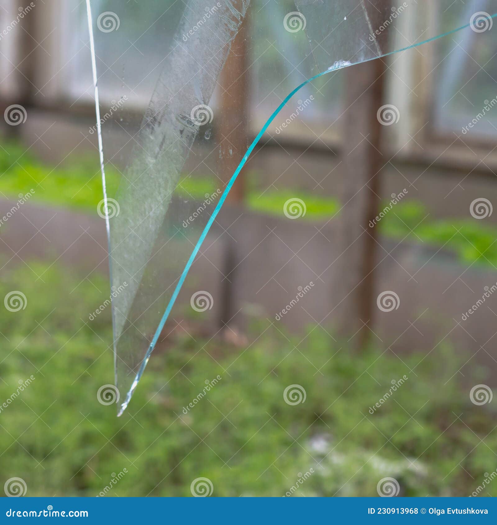 Broken Glass with a Sharp Edge and Shards Stock Photo - Image of waste ...