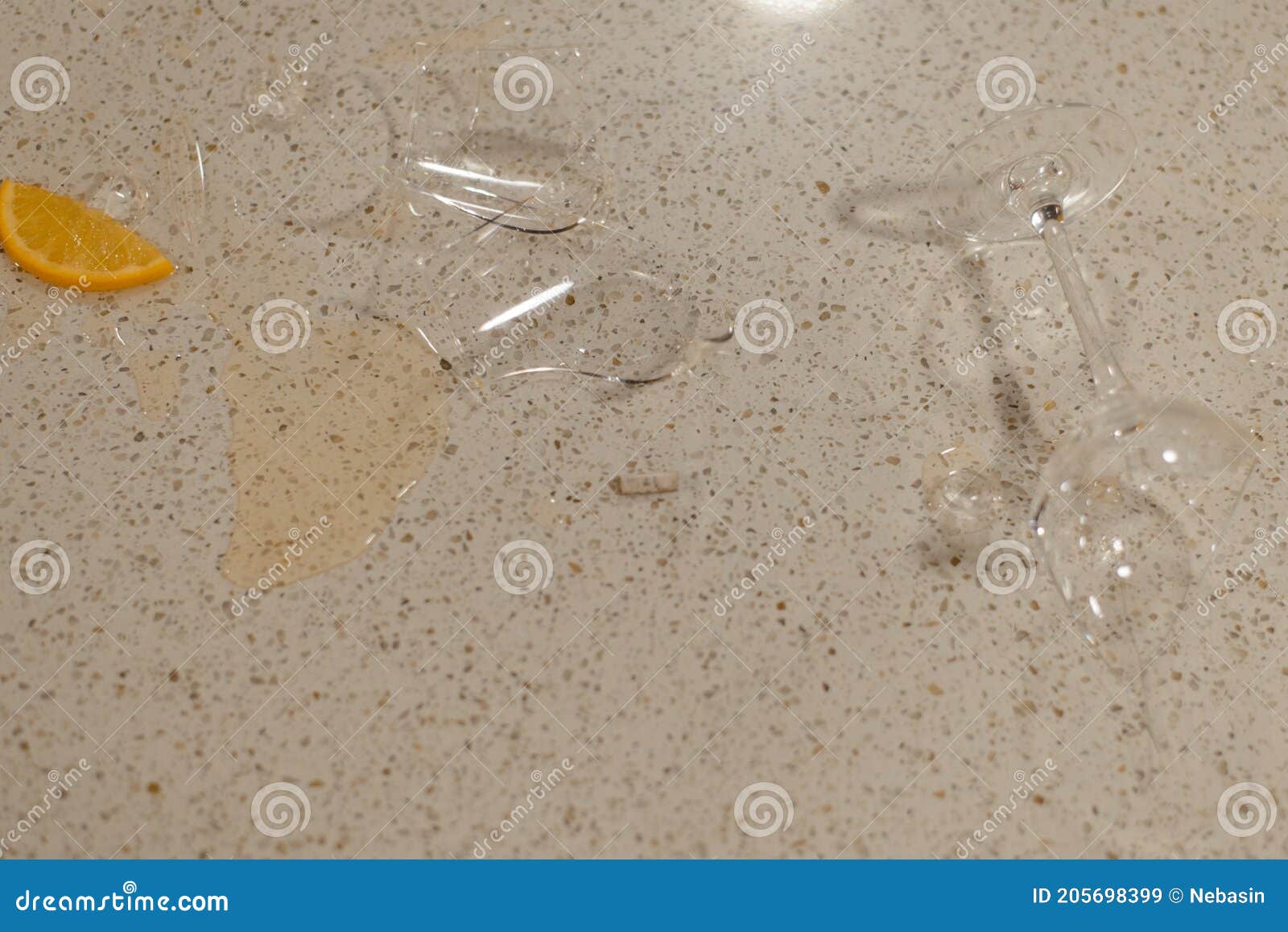 Broken Glass with Sharp Edges on the Table Stock Image - Image of ...