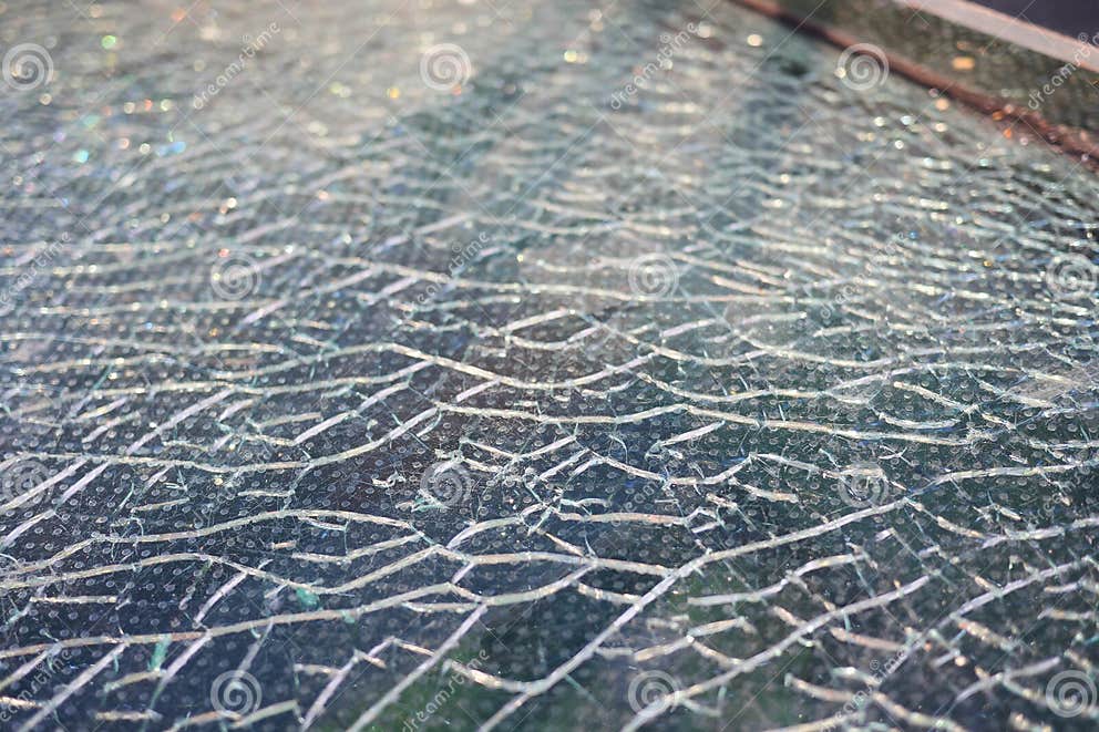 Broken Glass with Sharp Pieces Outdoor . Stock Image - Image of shatter ...