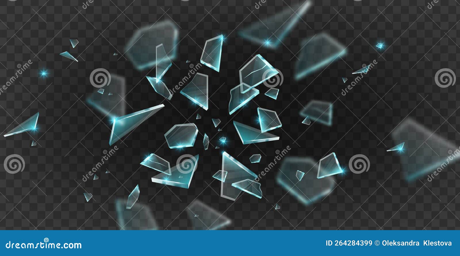 Broken Glass Shatter Explosion, Vector Sharp Ice Fragments on ...
