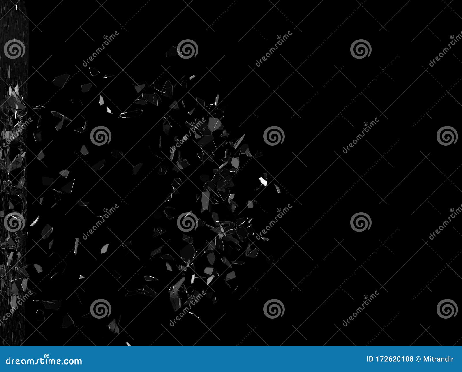 Broken Glass - Small Glass Fragments Exploding To the Right Stock ...