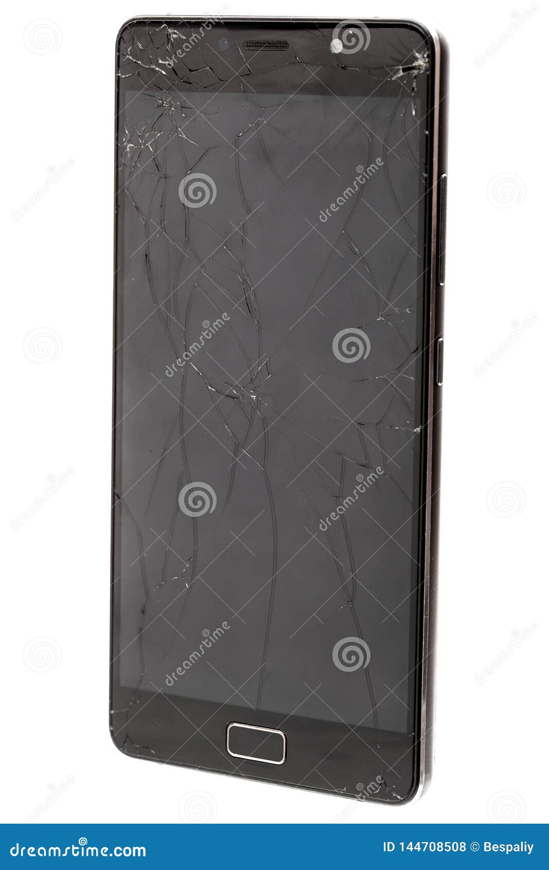 Broken Glass of Smartphone Screen. Stock Photo - Image of black ...