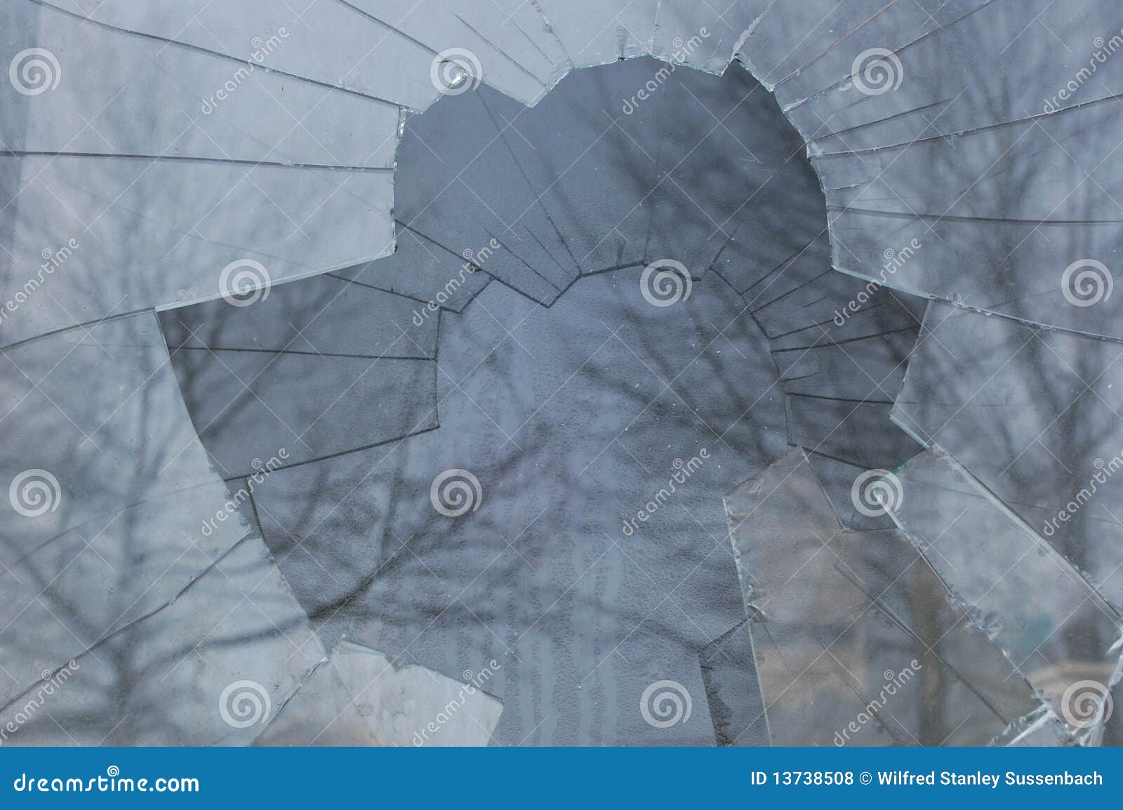 Broken Glass Smashed Window Stock Photo - Image of trees, vandalism ...