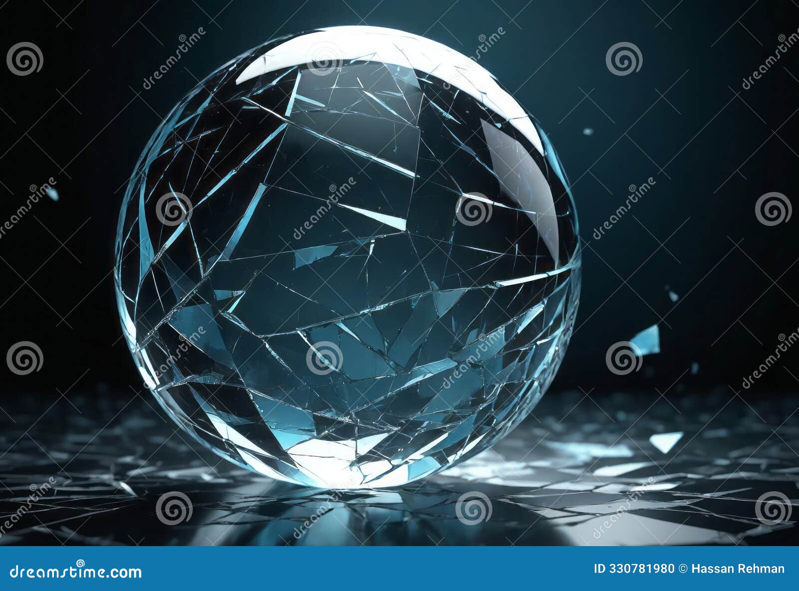 3d Sphere On Black Table Background Texture With Shadow. Crystal Shape ...