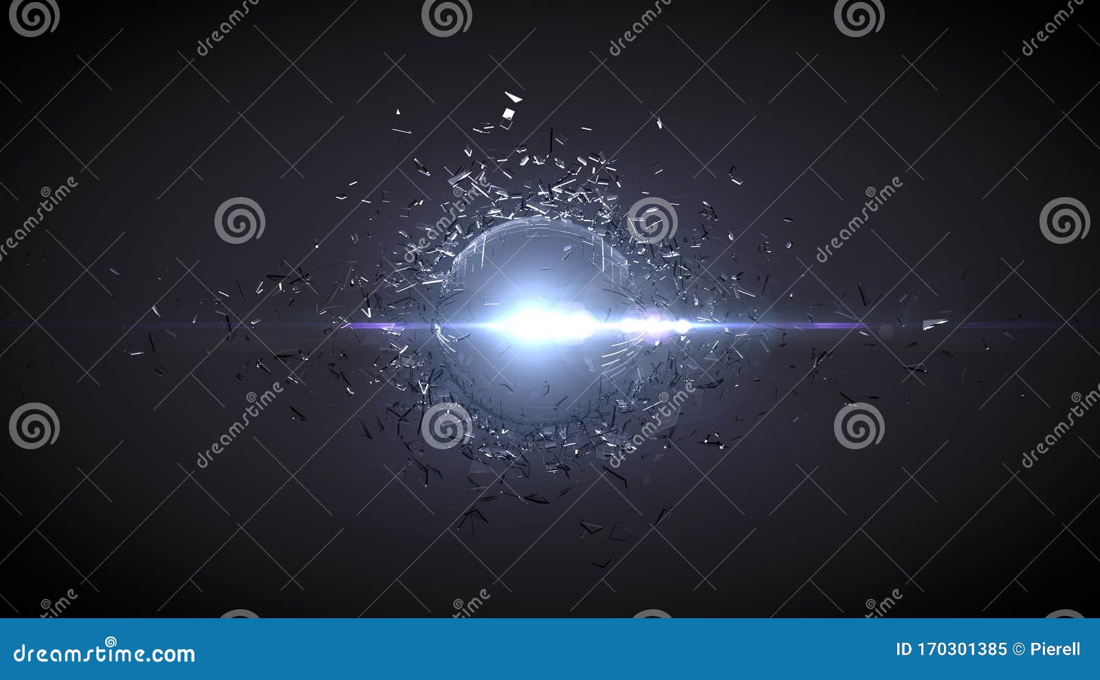 Broken Glass Sphere Black Background. 3d Illustration, 3d Rendering ...