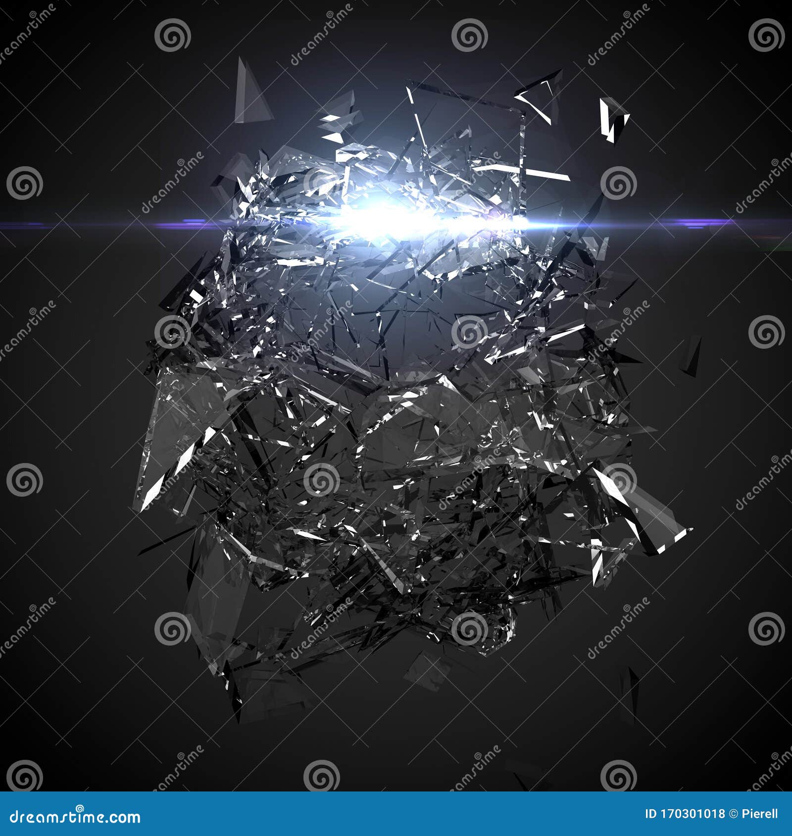 Broken Glass Sphere Black Background. 3d Illustration, 3d Rendering ...