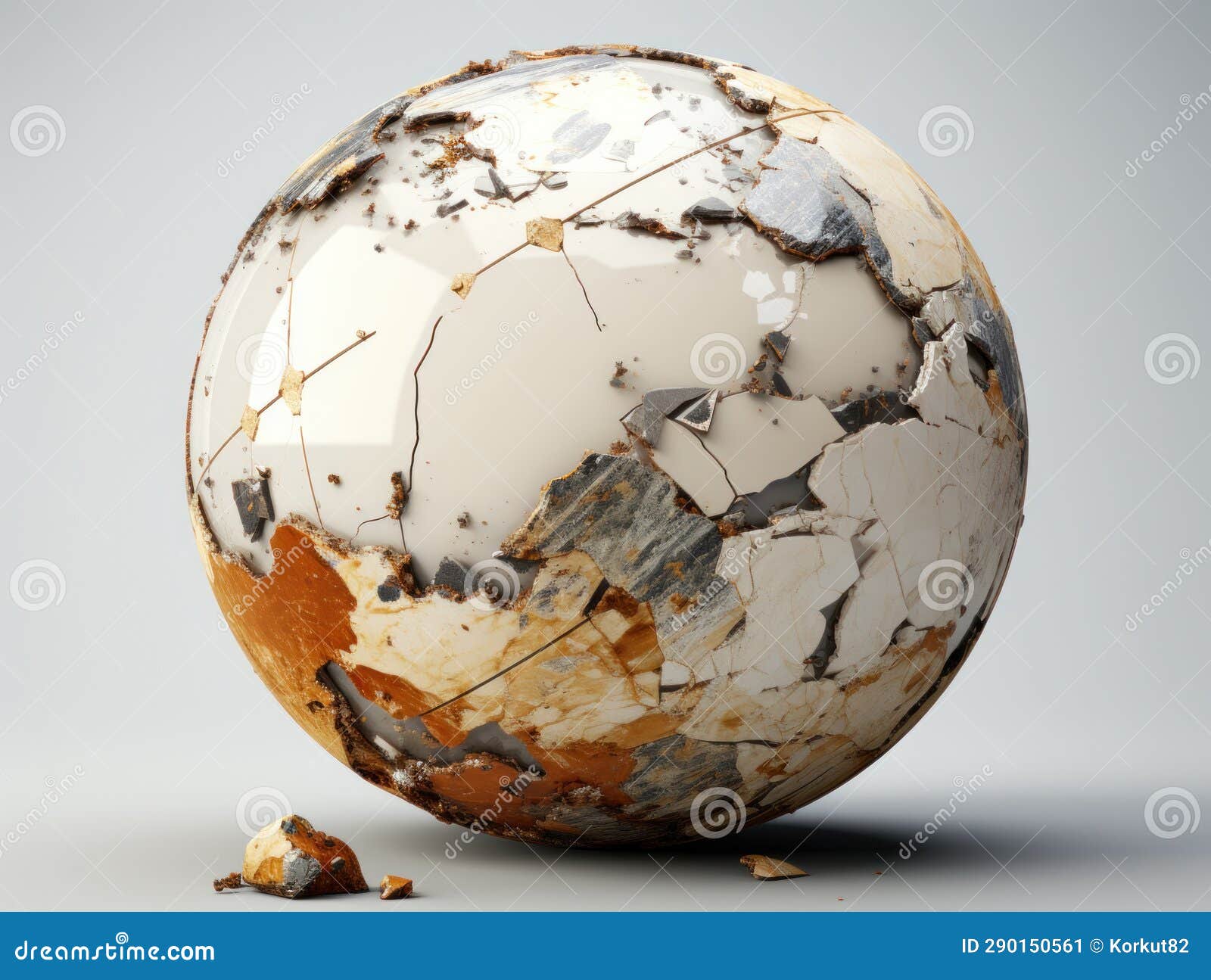 Broken glass sphere stock illustration. Illustration of modern - 290150561