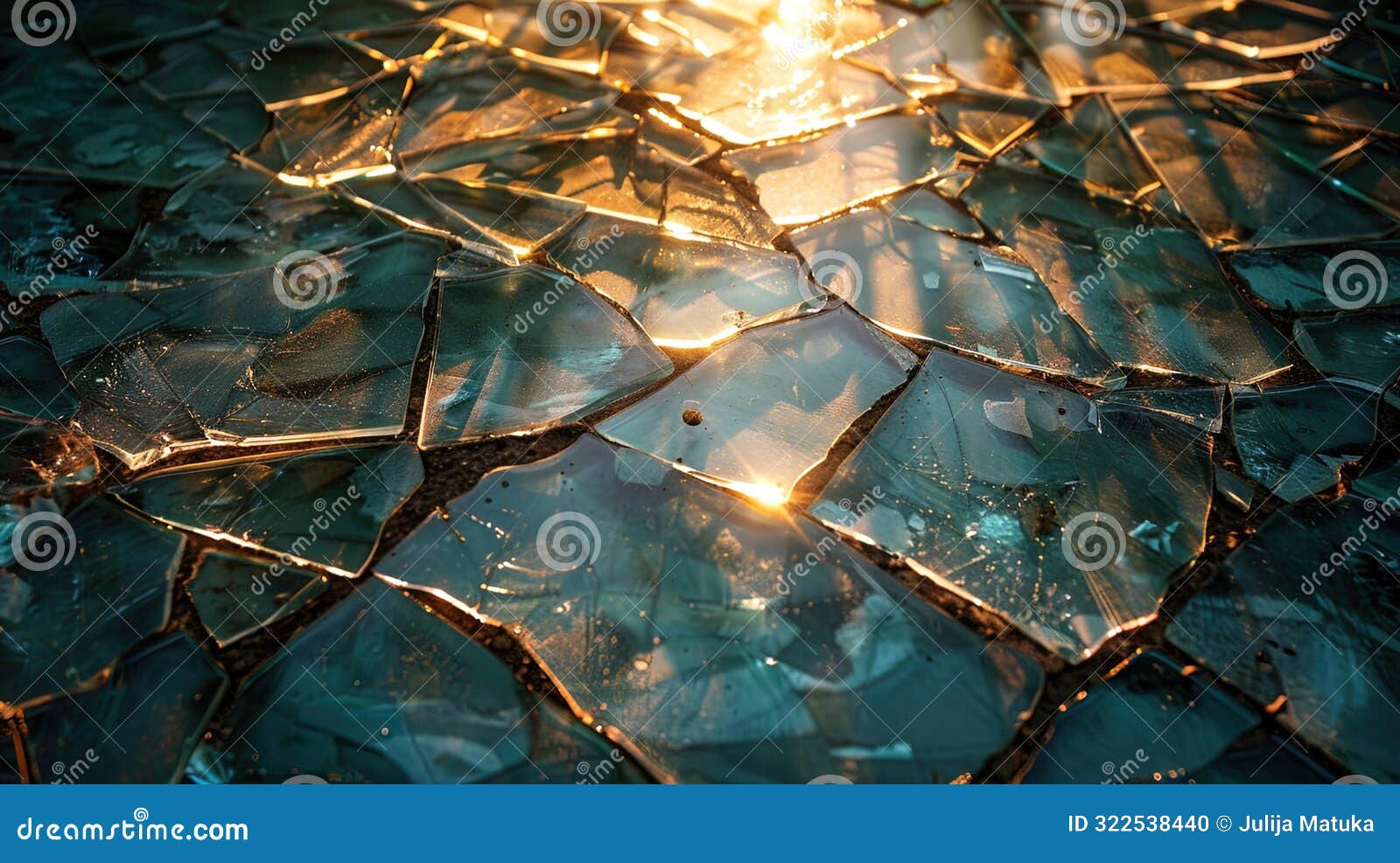 Broken Glass with Sunlight Shining through Stock Photo - Image of ...