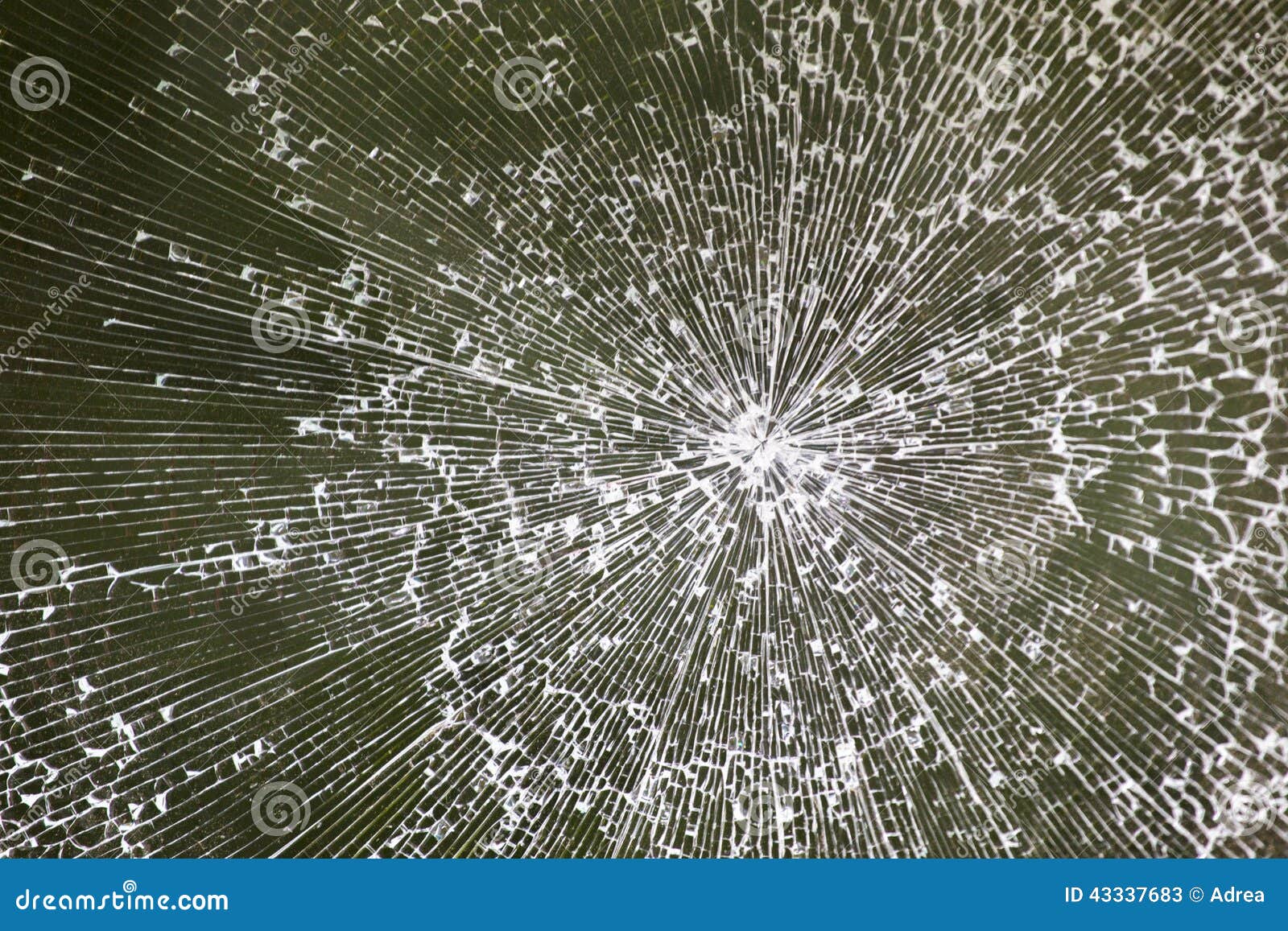 Secured Car Glass Was Broken by a Rock Stock Image - Image of cracked ...