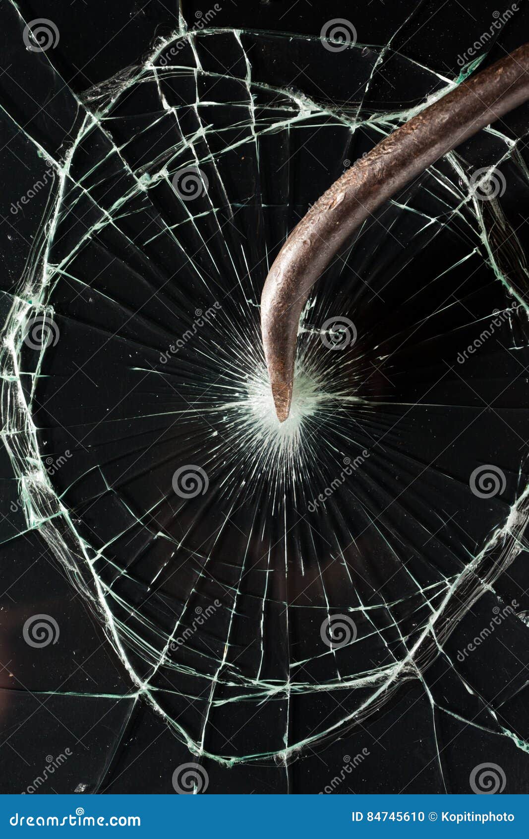 Broken Glass Texture. Rusty Crowbar Stock Photo - Image of pattern ...
