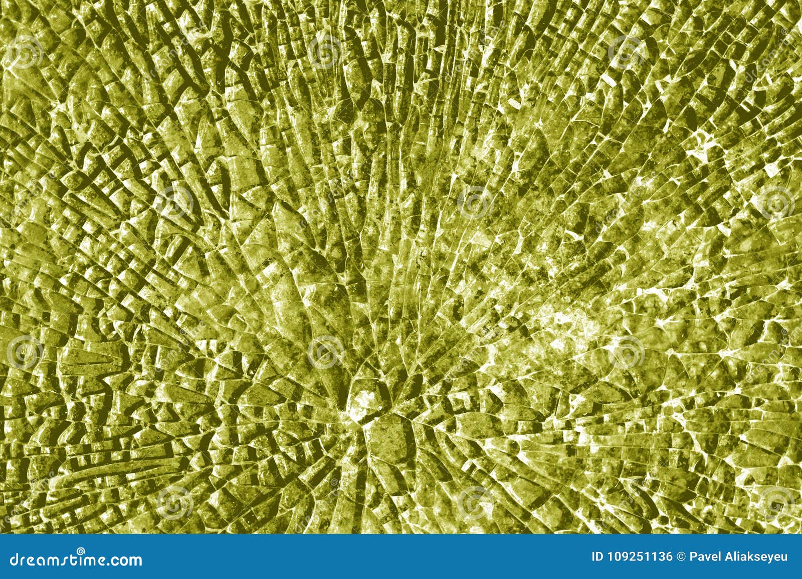 Broken Glass Texture in Yellow Tone. Stock Photo - Image of closeup ...