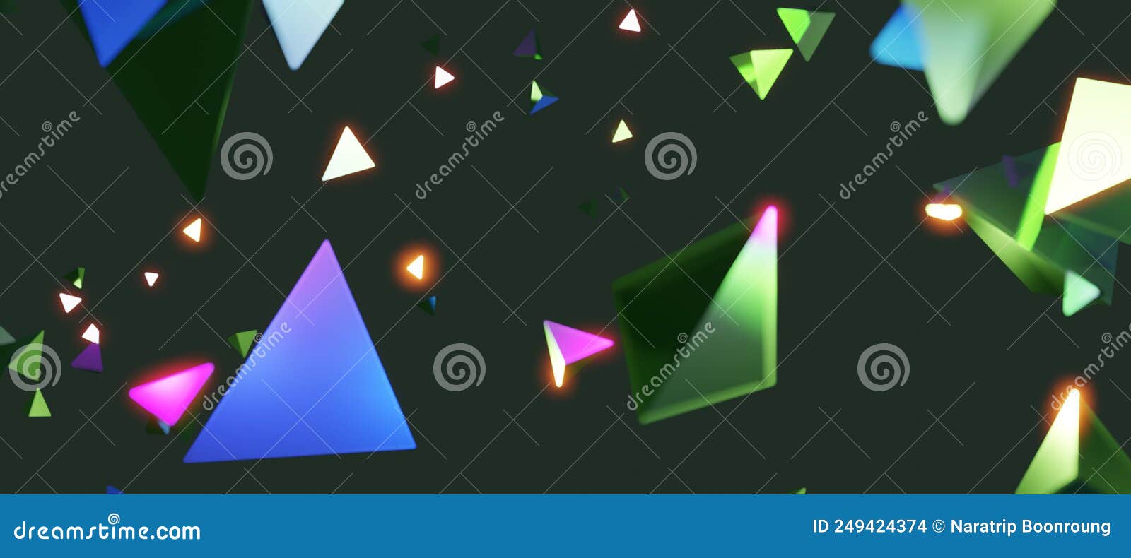 Broken Glass Triangle Abstract Glowing Technology Background 3d ...