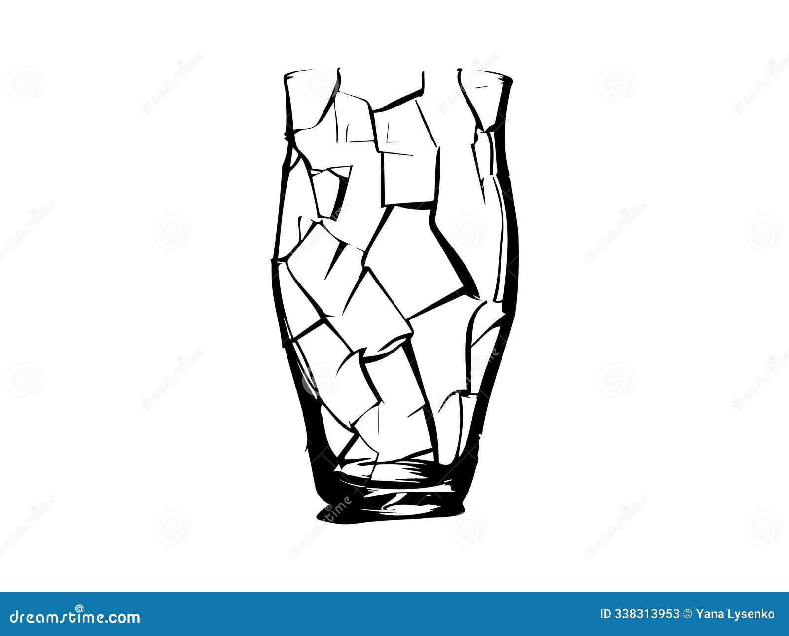 Broken Glass Vase Isolated on a White Background. Concept of Shattered ...
