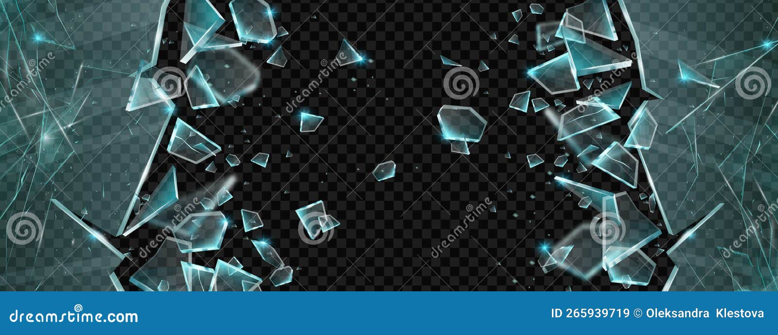 Broken Glass Vector Shatter Explosion Fragments on Transparent ...